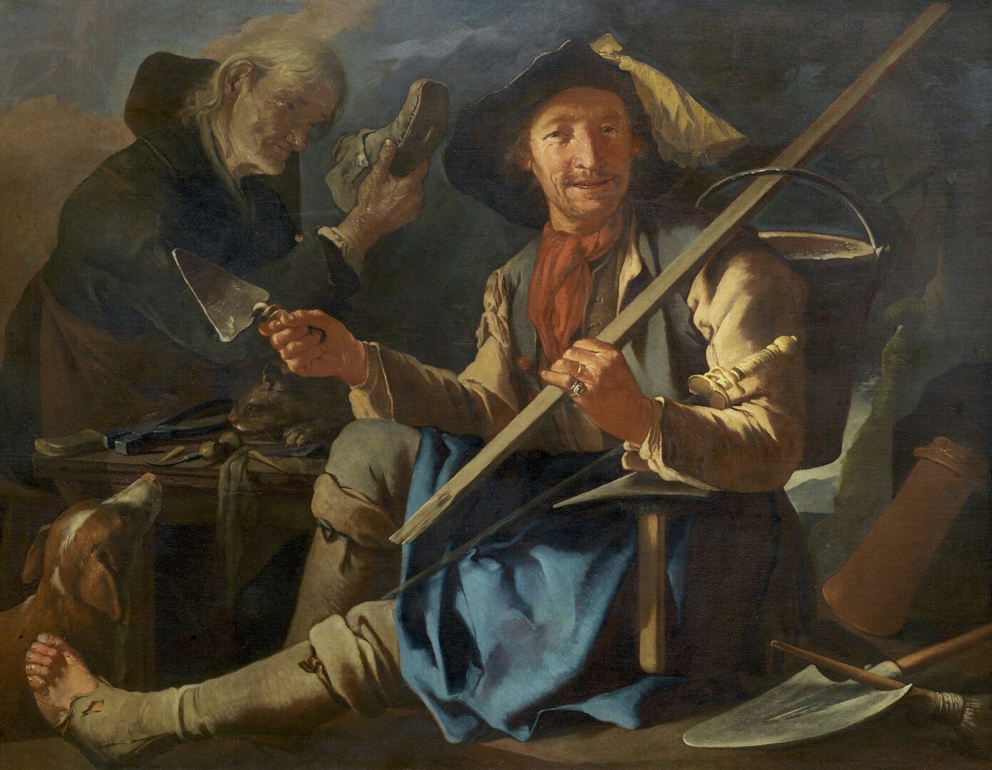 Acquisition of a painting by Il Todeschini: Mason and shoemaker